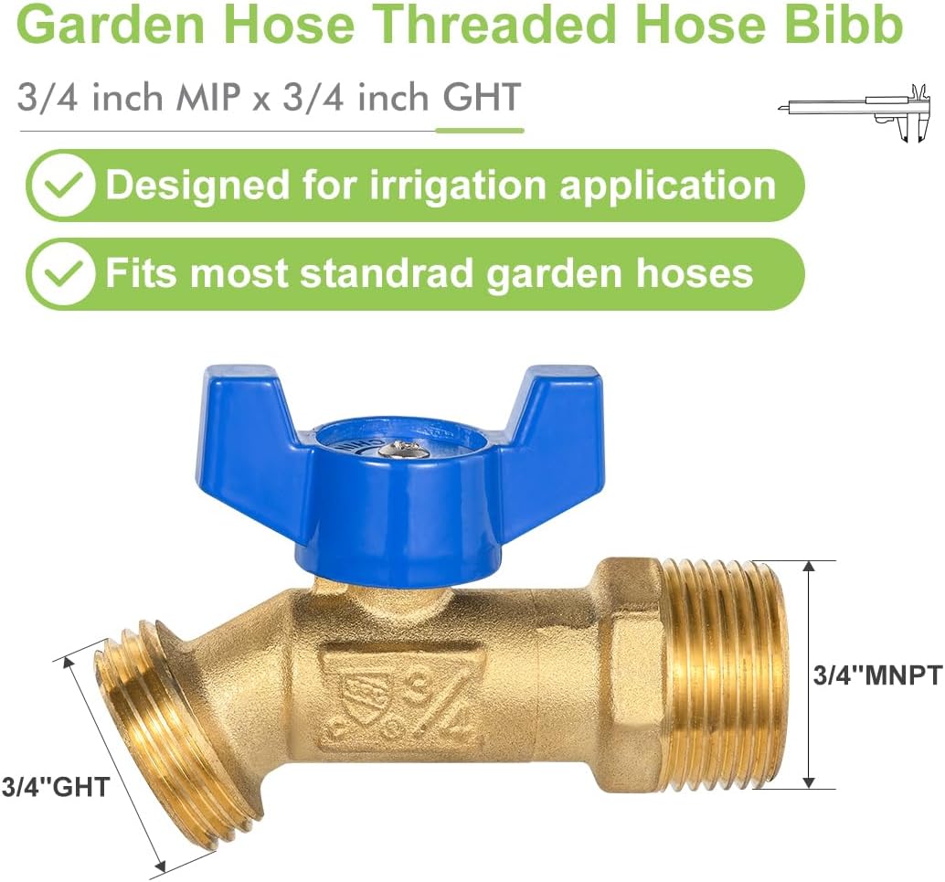 WEIFEI-Brass Garden Hose Bibb Valve Water Spigot 1/4-Turn Male Hose ...