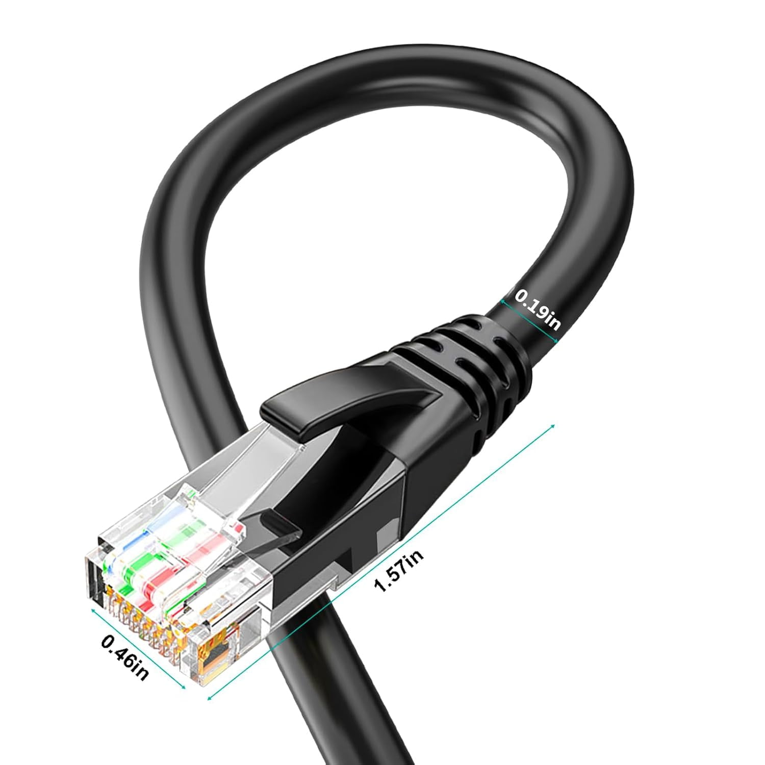 WEIFEI-Cat6a Outdoor Ethernet Cable 50ft, High Speed 24AWG 10Gbps CCA ...