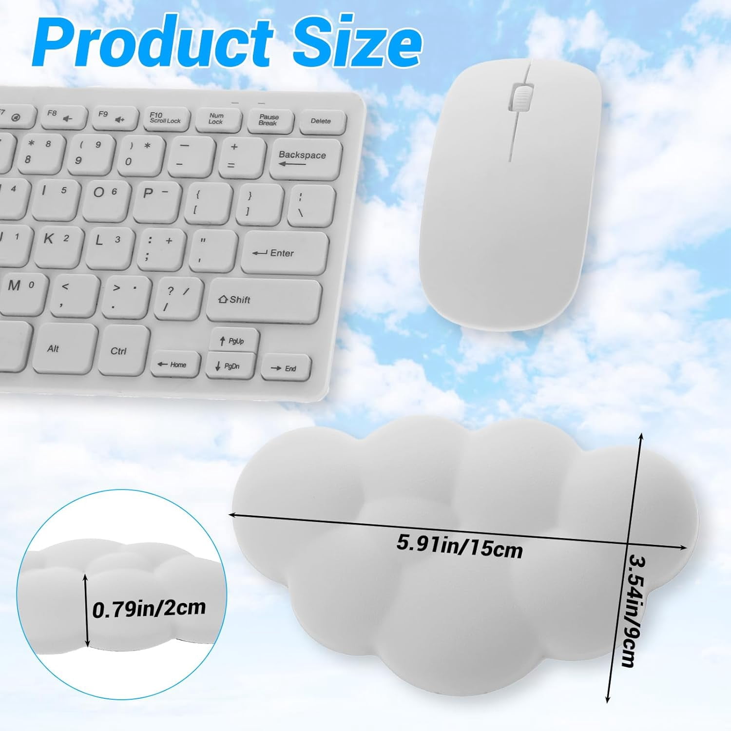 WEIFEI-Cloud Wrist Rest Cushion for Mouse Ergonomic Soft Gel Hand ...