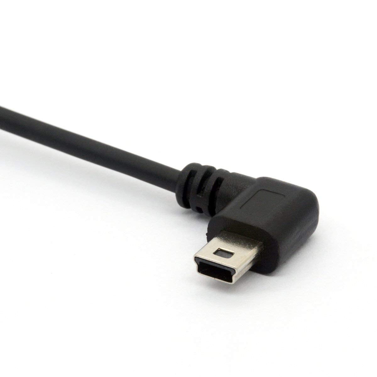 WEIFEI-Coiled Mini USB Cable, 90 Degree Spring USB 2.0 to Mini USB ...