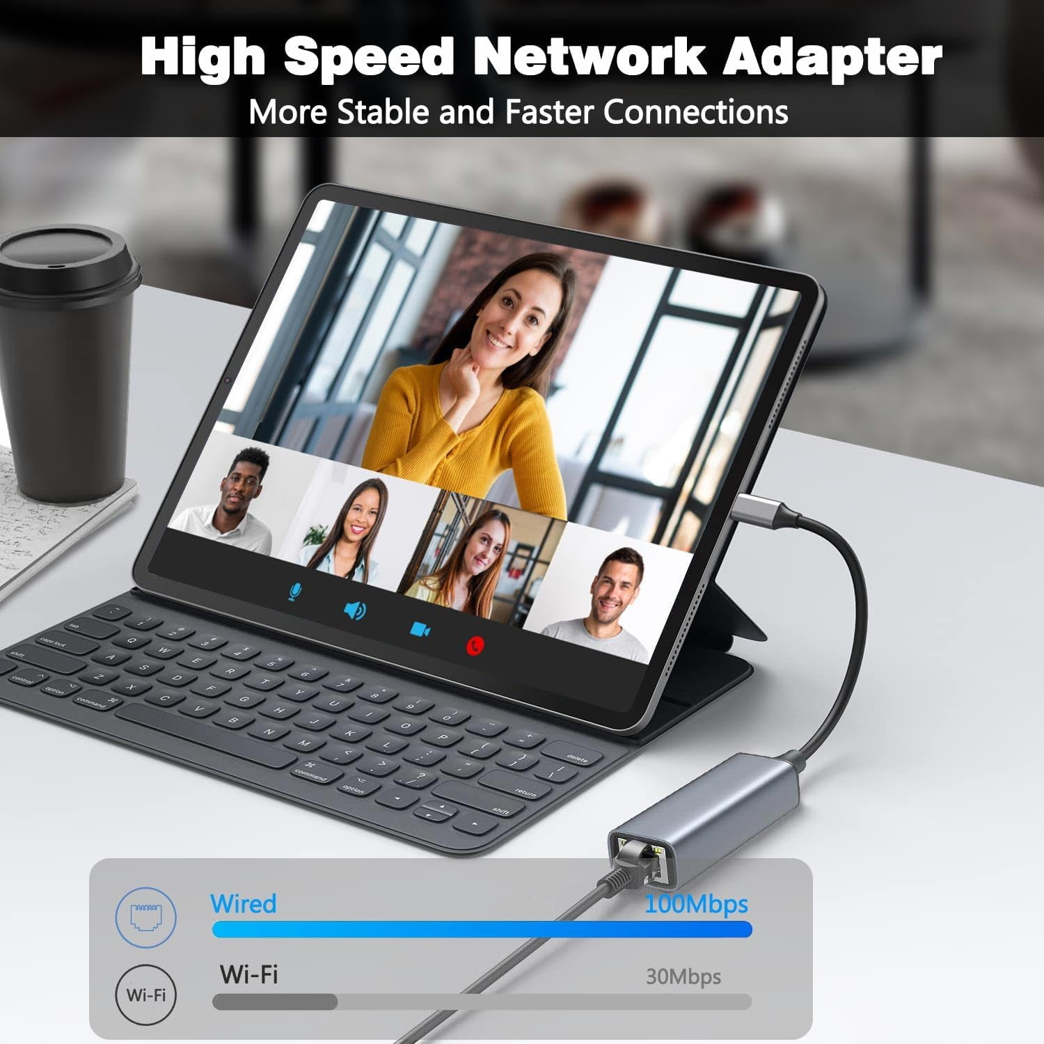 WEIFEI-Compatible with Lightning to RJ45, Ethernet LAN Network Adapter ...