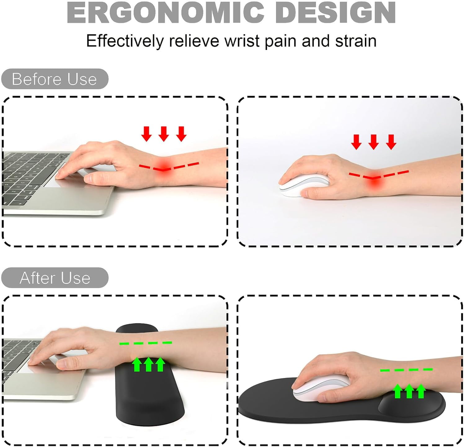 WEIFEI-Ergonomic Mouse Pad with Wrist Rest and Keyboard Wrist Rest ...
