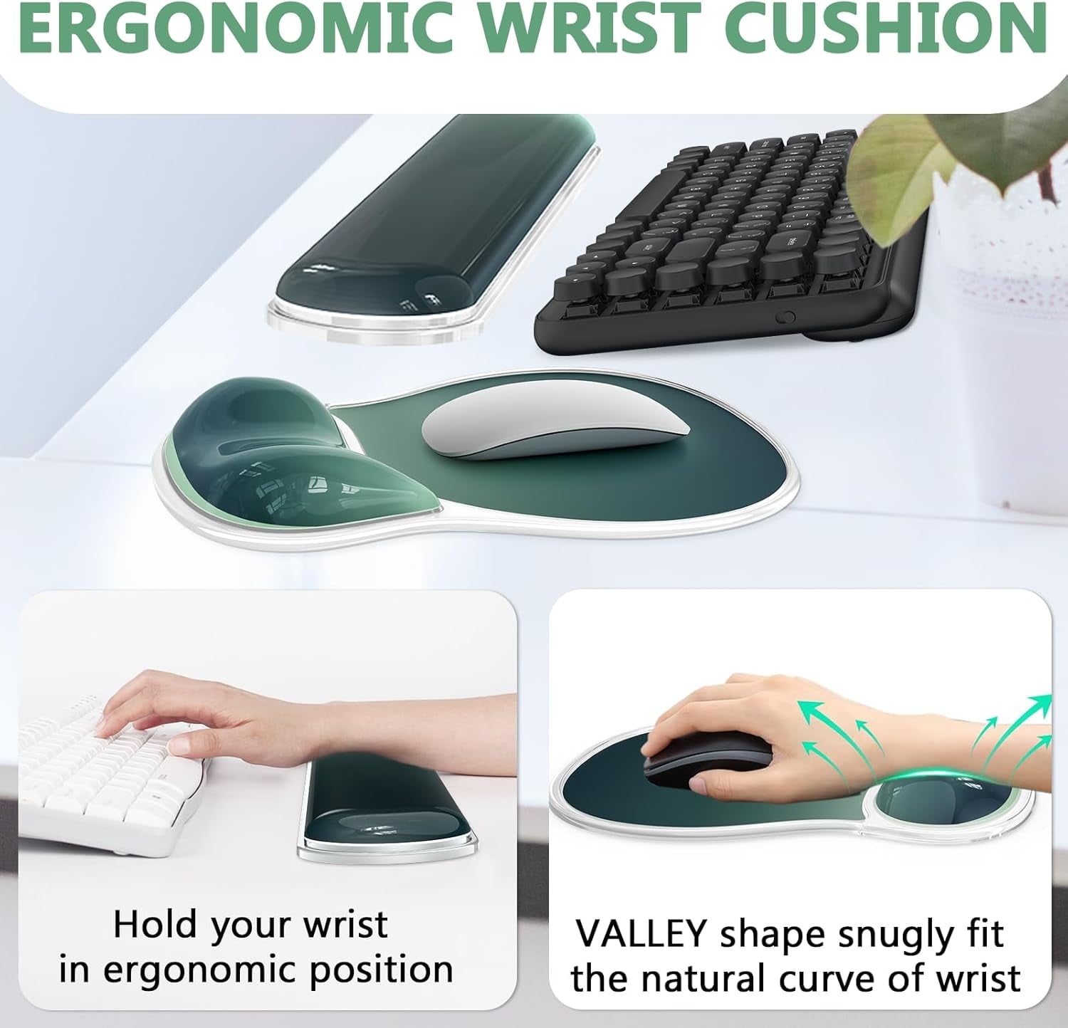 WEIFEI-Ergonomic Mouse Pad with Wrist Rest& Keyboard Wrist Rest, Wrist ...