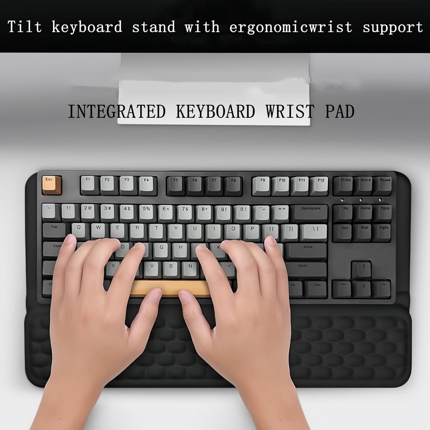 WEIFEI-Ergonomic one-Piece Computer Keyboard Stand with Wrist Rest for ...