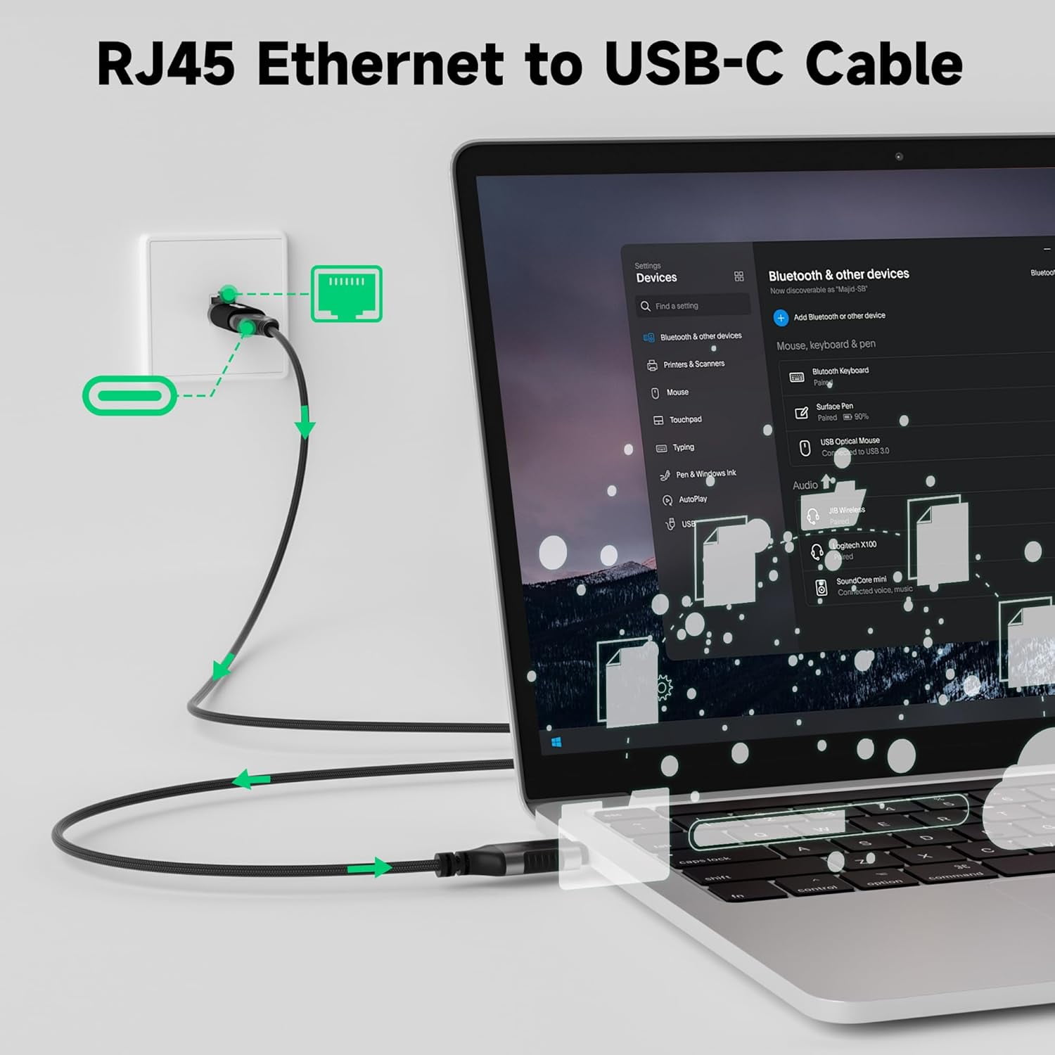 WEIFEI-Ethernet Male to USB-C Female Adapter, Type C to RJ45 Network ...