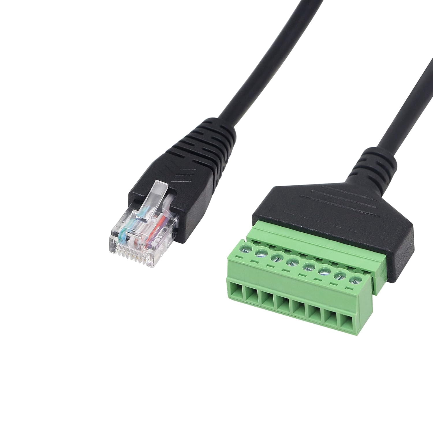 WEIFEI-Ethernet RJ45 Male Plug to 8 Pin Screw Terminal Block Connector ...
