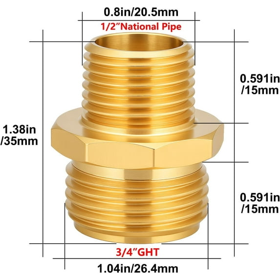WEIFEI-Garden Hose Adapter Fittings Solid brass Connectors Hose ...