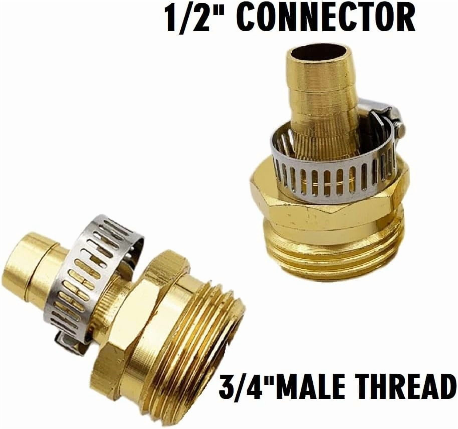 WEIFEI-Garden Hose Adapter Swivel Fitting, 1/2" Barb x 3/4" GHT ...