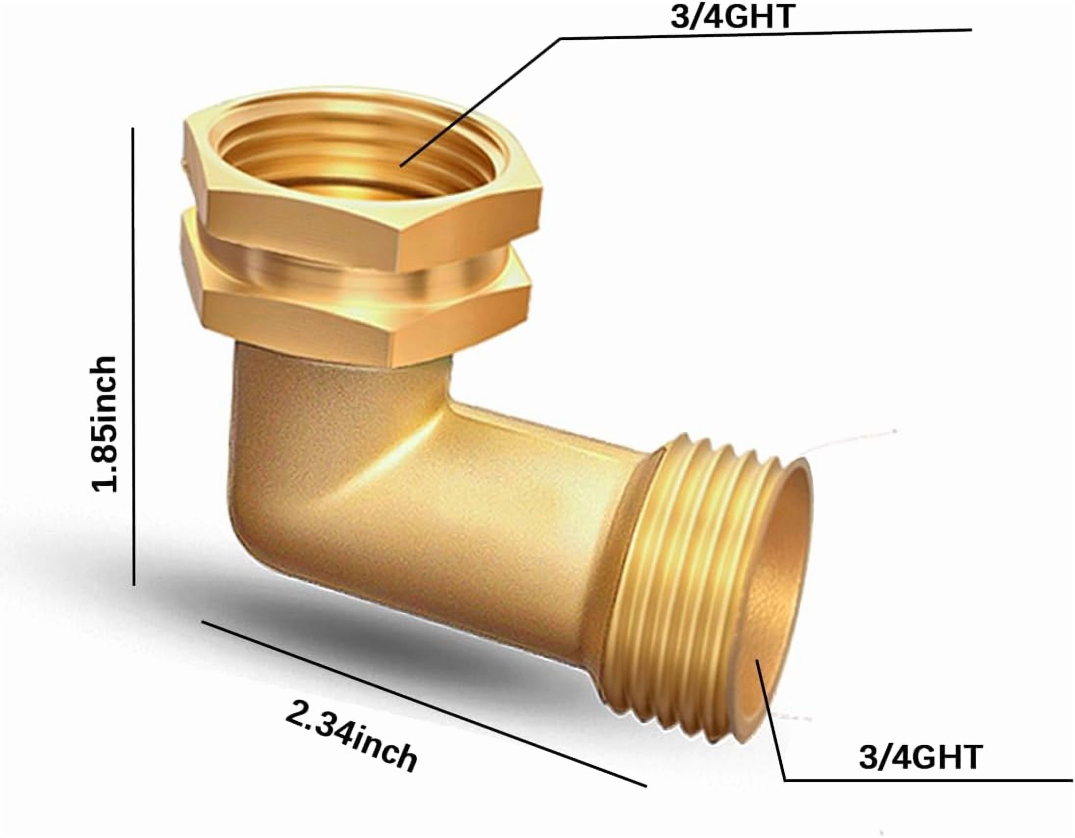 WEIFEI-Garden Hose Elbow Connector 90 Degree Brass Hose Elbow Fitting ...