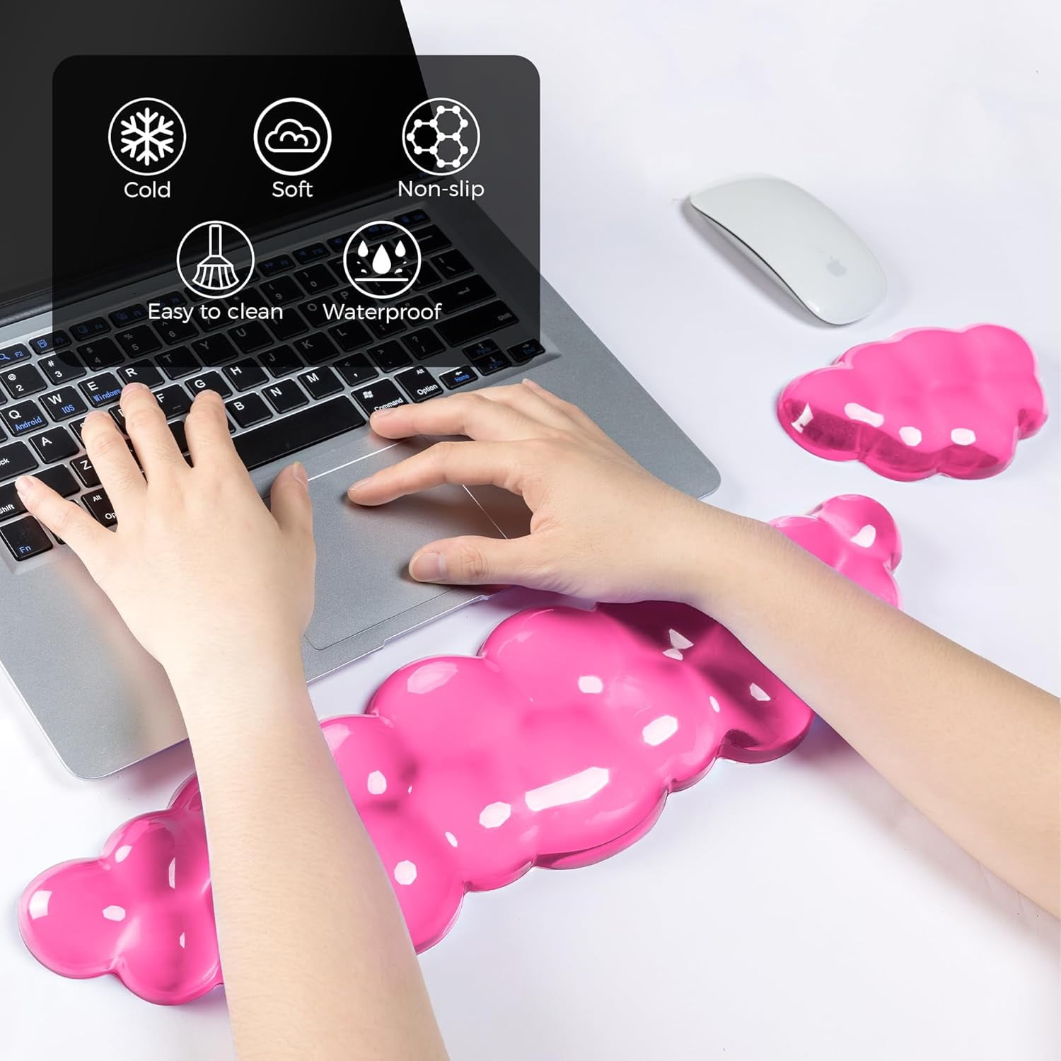 WEIFEI-Gel Cloud Keyboard & Mouse Wrist Rest Set - Cloud Keyboard Wrist ...