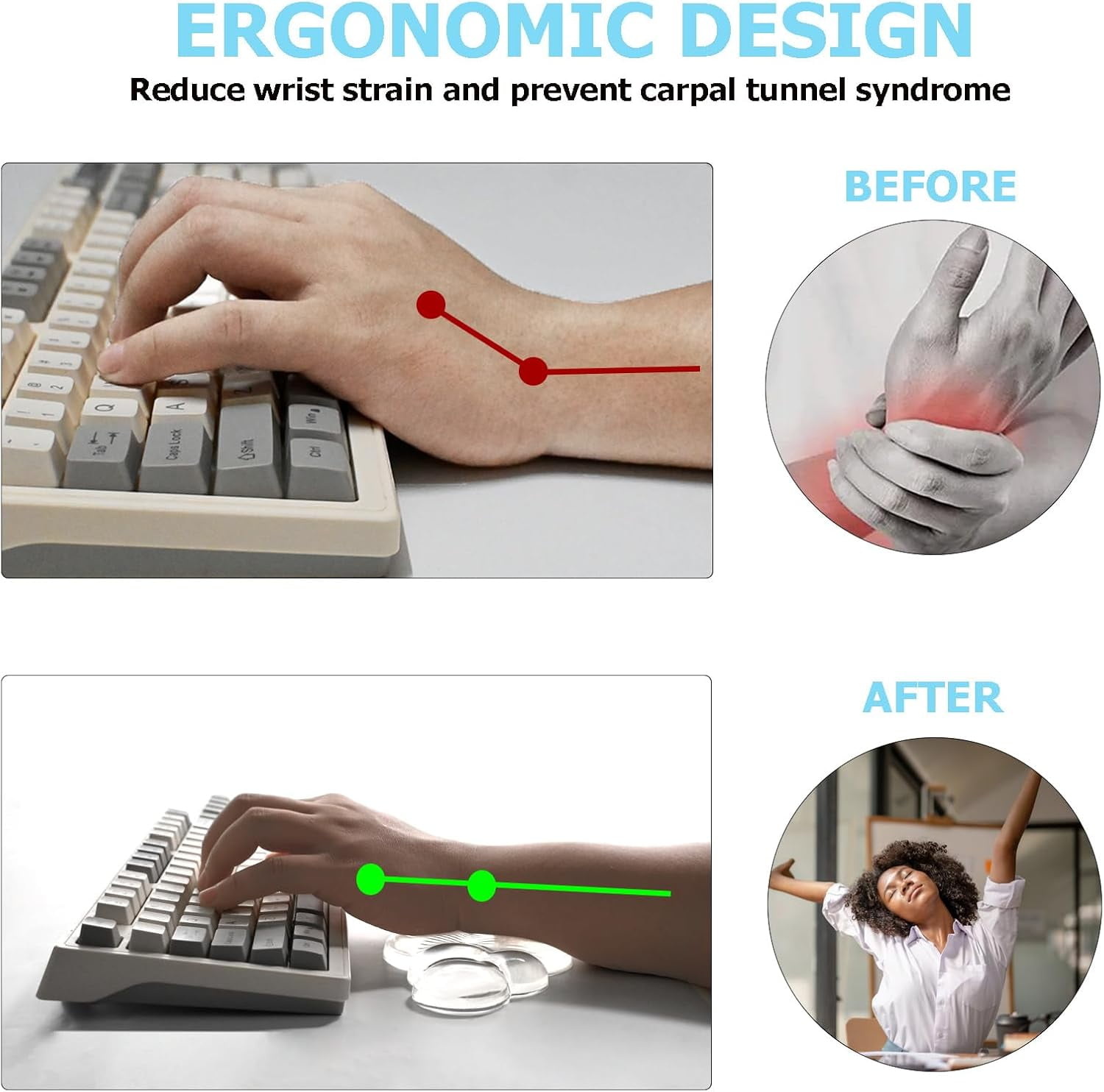 WEIFEI-Gel Cloud Wrist Rest Keyboard, Cute Wrist Rest for Computer ...