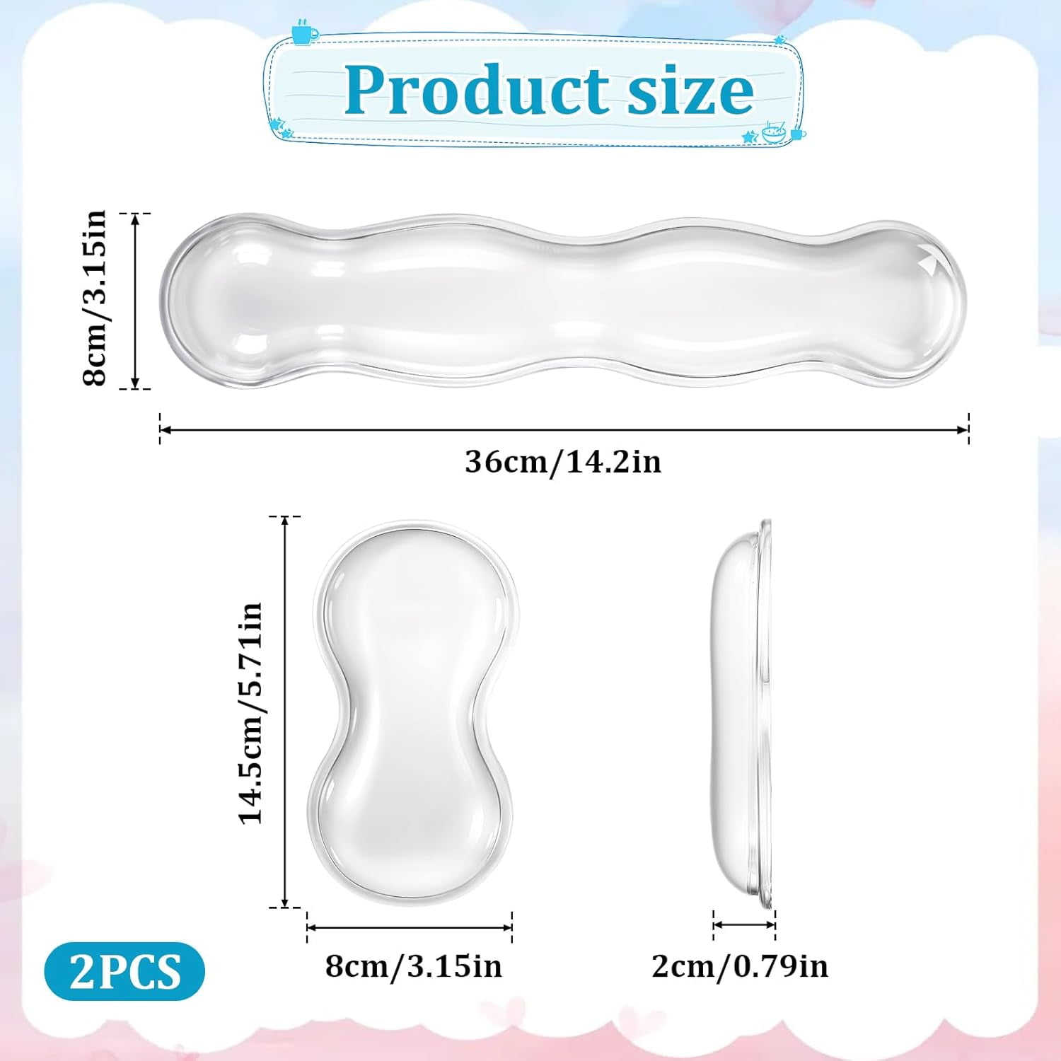WEIFEI-Gel Wrist Rest for Keyboard Clear Anti-Slip Mouse Pad Cute ...