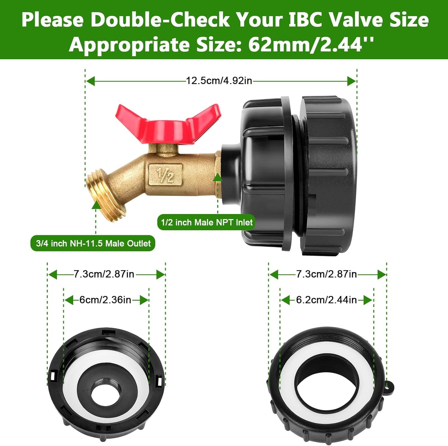 WEIFEI-IBC Tote Adapter - 275-330 Gallon Tote to Garden Hose Adapter ...
