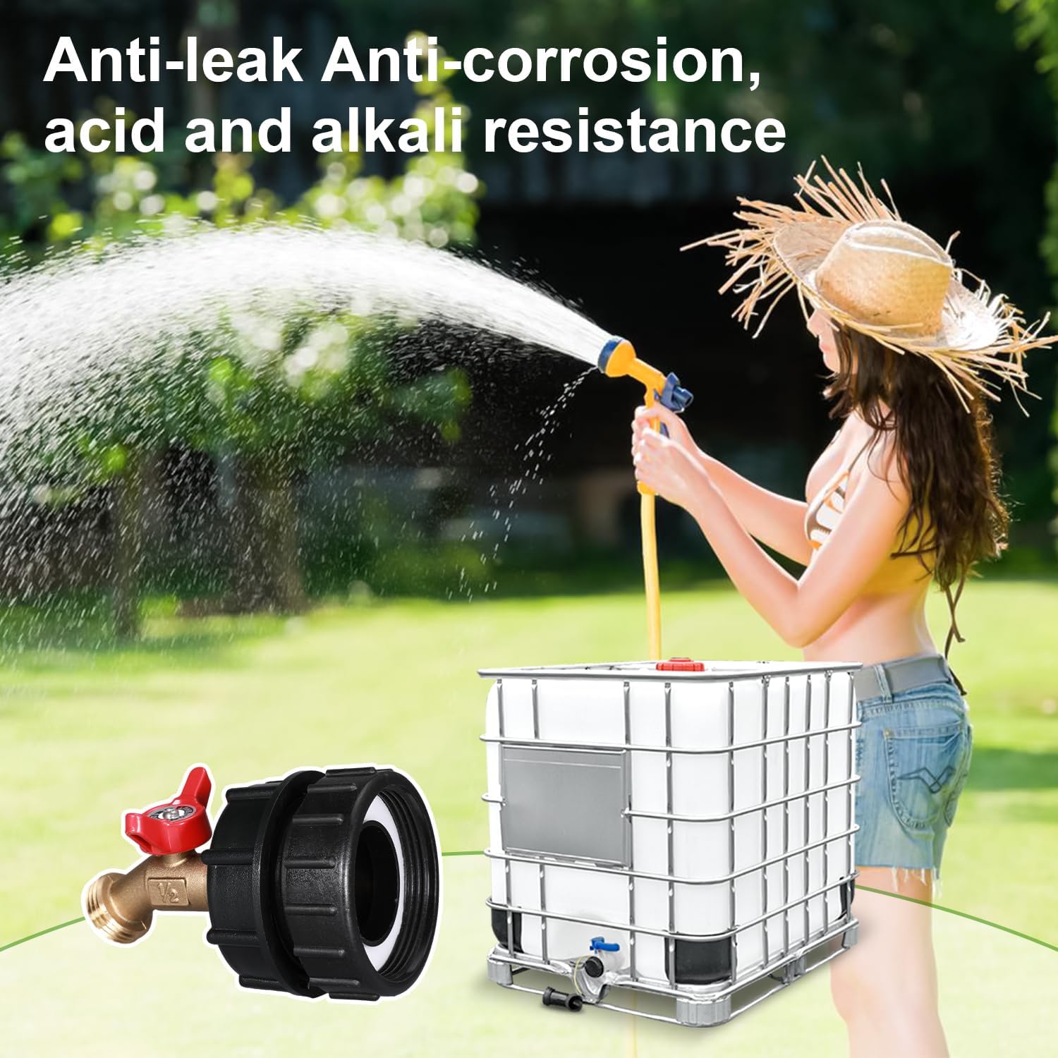 WEIFEI-IBC Tote Adapter, 275-330 Gallon ibc tote fittings 2.44" Fine ...