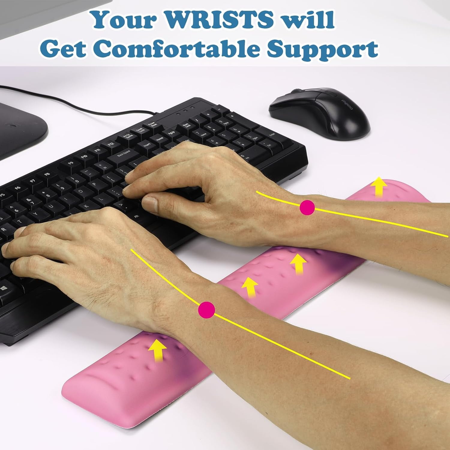 WEIFEI-Keyboard Wrist Rest & Mouse Pad with Wrist Support Set, Memory ...