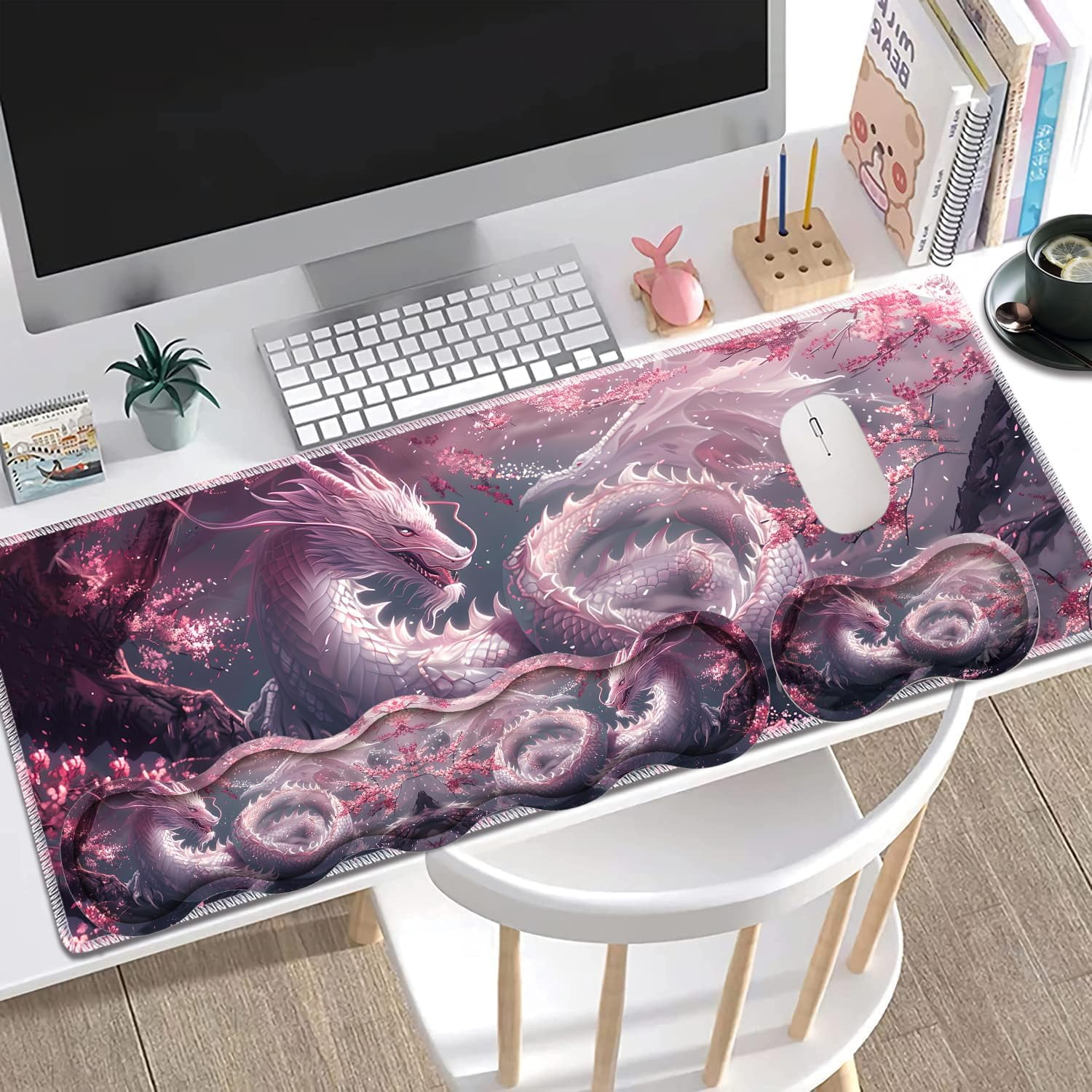 WEIFEI-Large Gaming Mouse Pad + Keyboard Wrist Rest + Wrist Support ...
