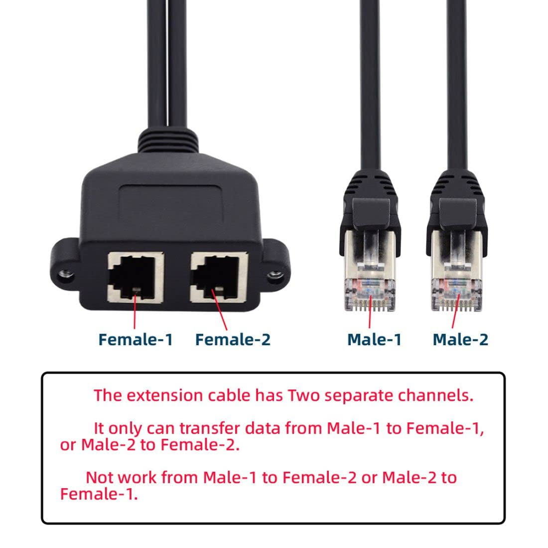 WEIFEI-RJ45 8P8C Cat6 Male to Female LAN Ethernet Network Extension ...