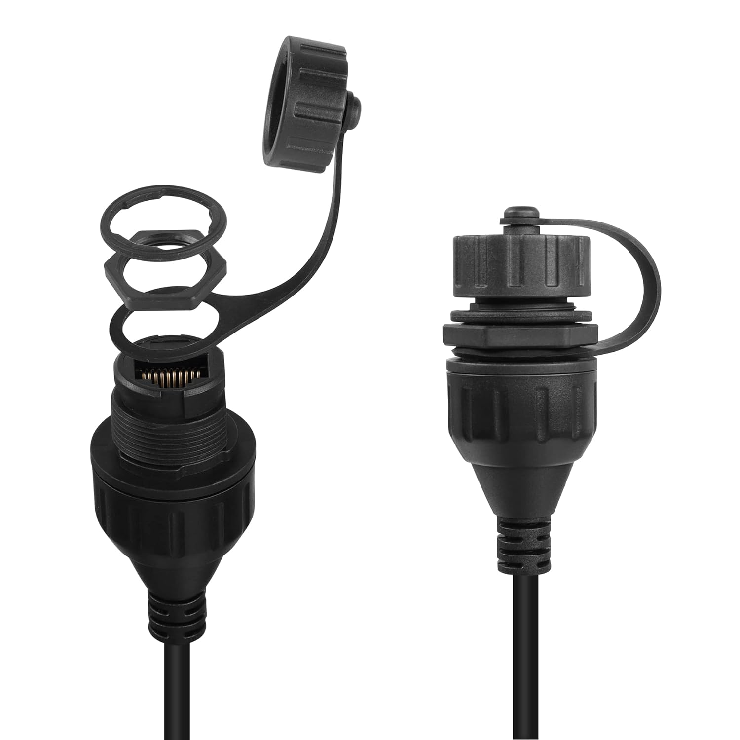 WEIFEI-RJ50 10P10C Panel Mount Waterproof Connector CAT5e RJ50 Male to ...