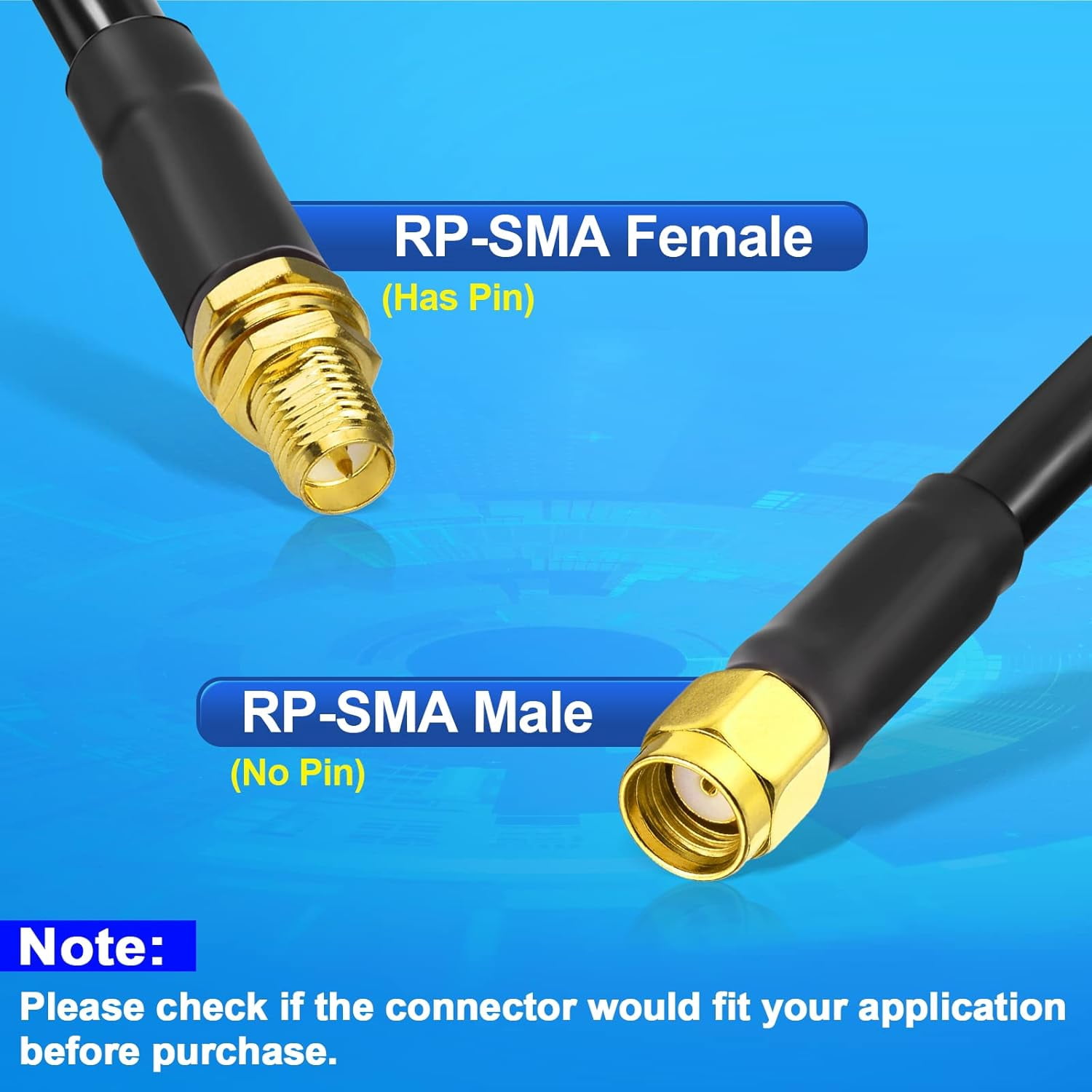 WEIFEI-RP-SMA Male to RP-SMA Bulkhead Female ALSR240 Extension Cable 10 ...