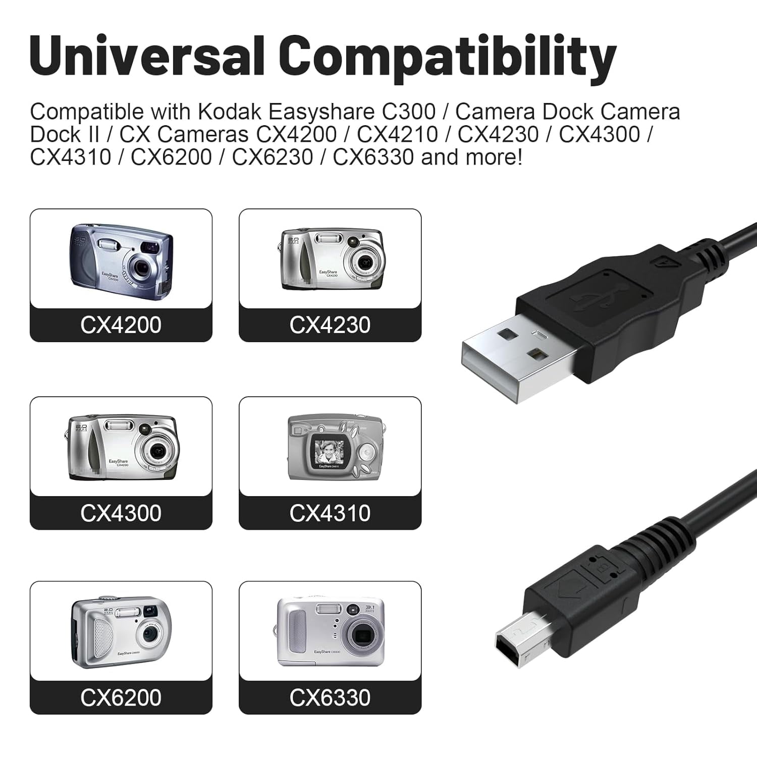 WEIFEI-Replacement U-4 U4 USB Data Cable Cord Compatible with Kodak ...