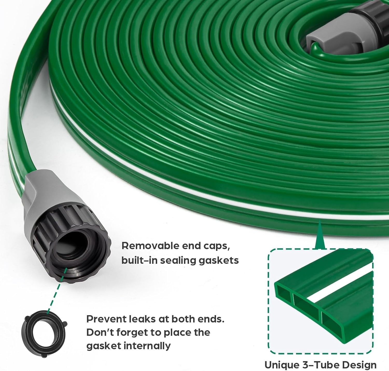 WEIFEI-Sprinkler Hose with Holes 50FT, Heavy Duty Watering Garden Hose ...