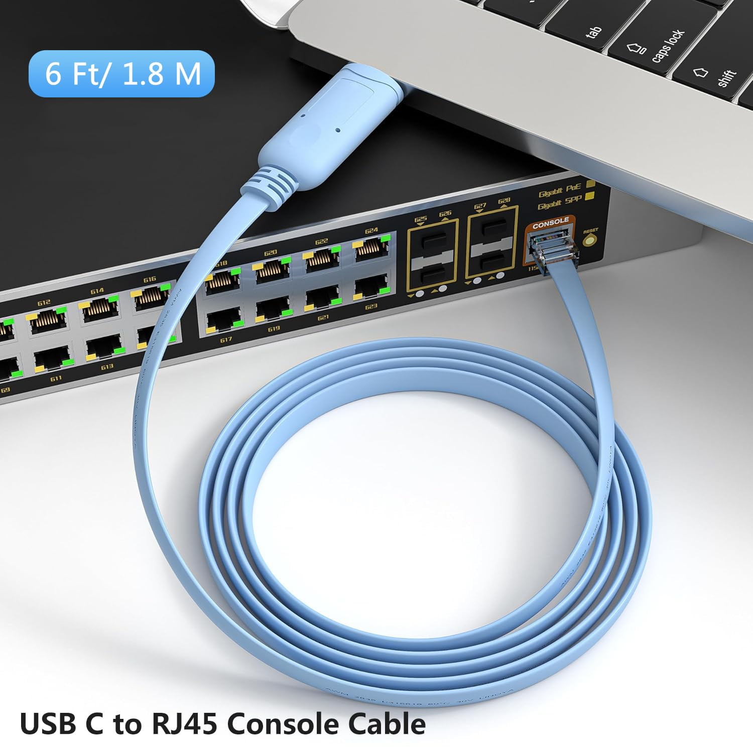 WEIFEI-USB C to RJ45 Console Cable 6ft, USB Type-C Serial Adapter for ...