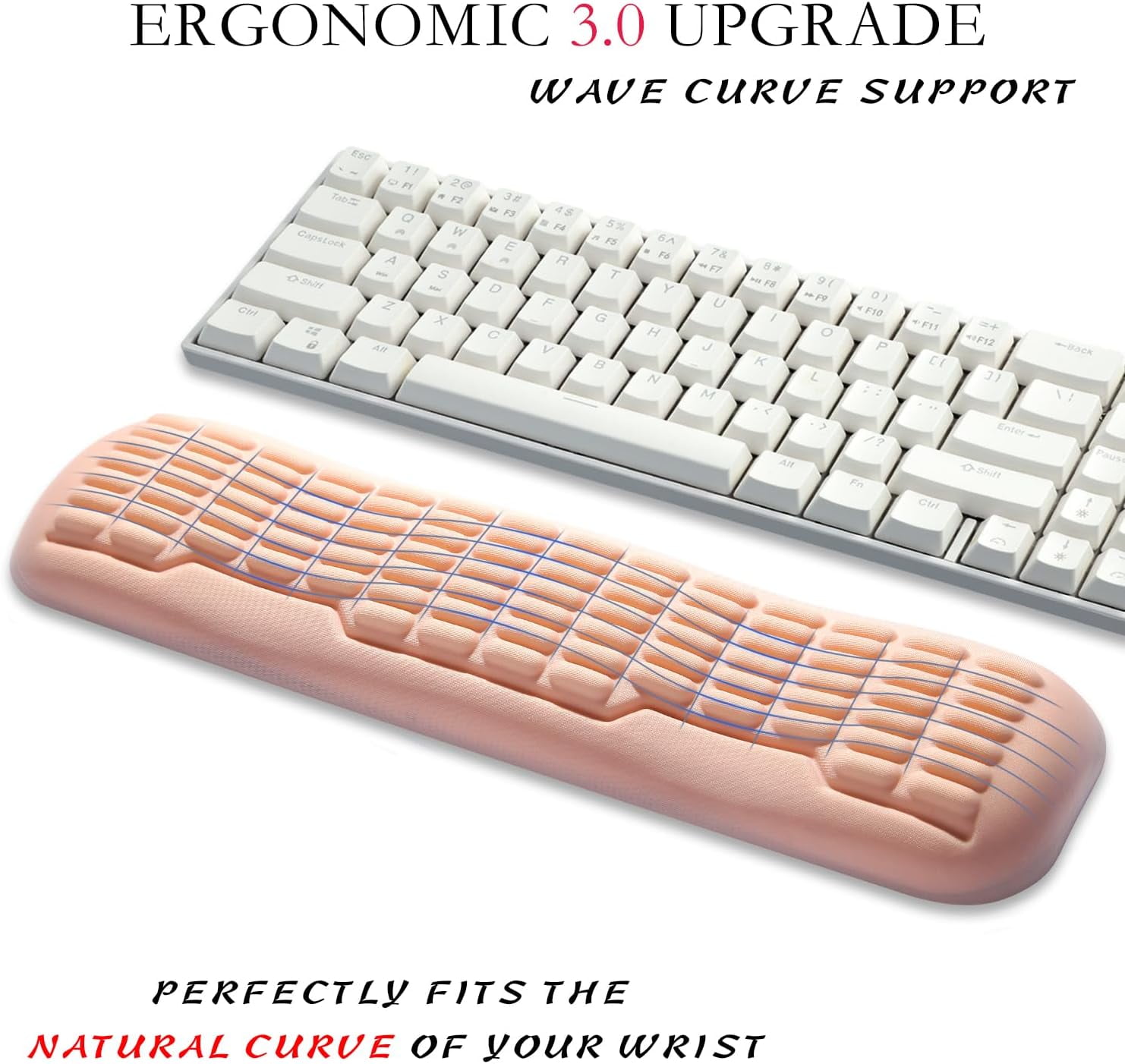 WEIFEI-UnivoColors Memory Foam Keyboard Wrist Rest,Latest 3.0 Wave ...