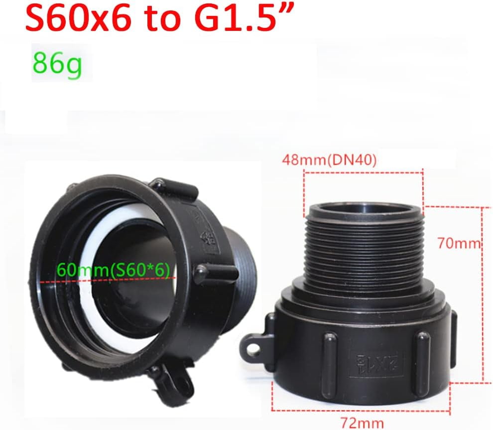 WEIFEI-Water Tank Tote Fittings, IBC Tote Tank Adapter 2" Transfer ...