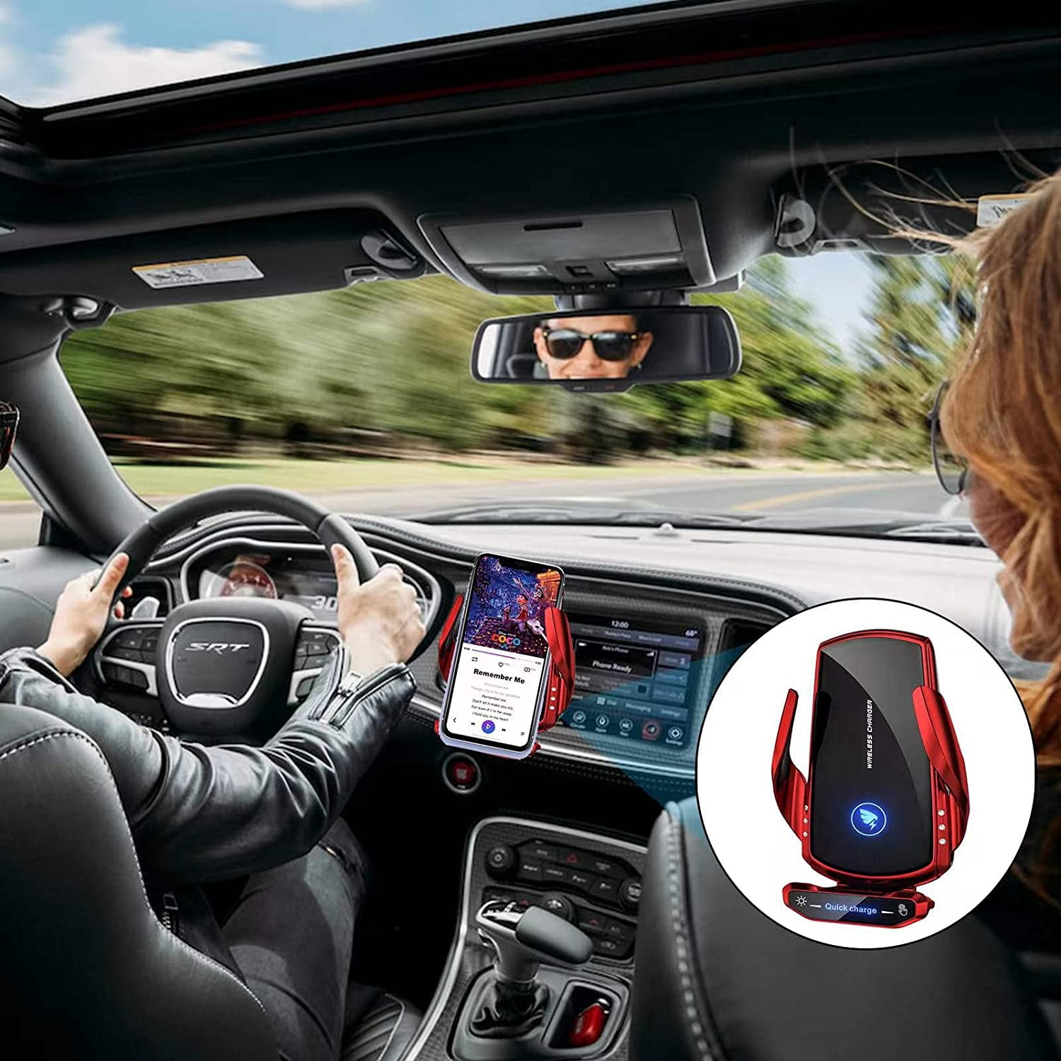 WEIFEI-Wireless Car Charger Mount Automotive Electric Induction 15W ...