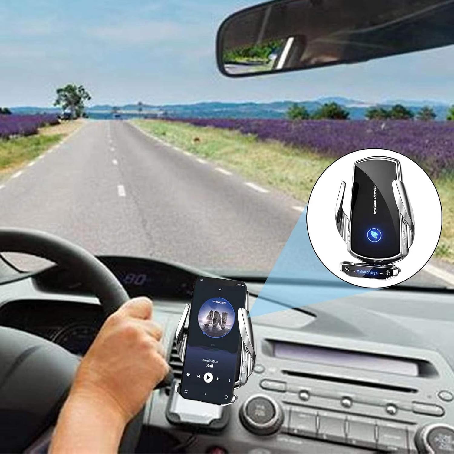 WEIFEI-Wireless Car Charger Mount Automotive Electric Induction 15W ...
