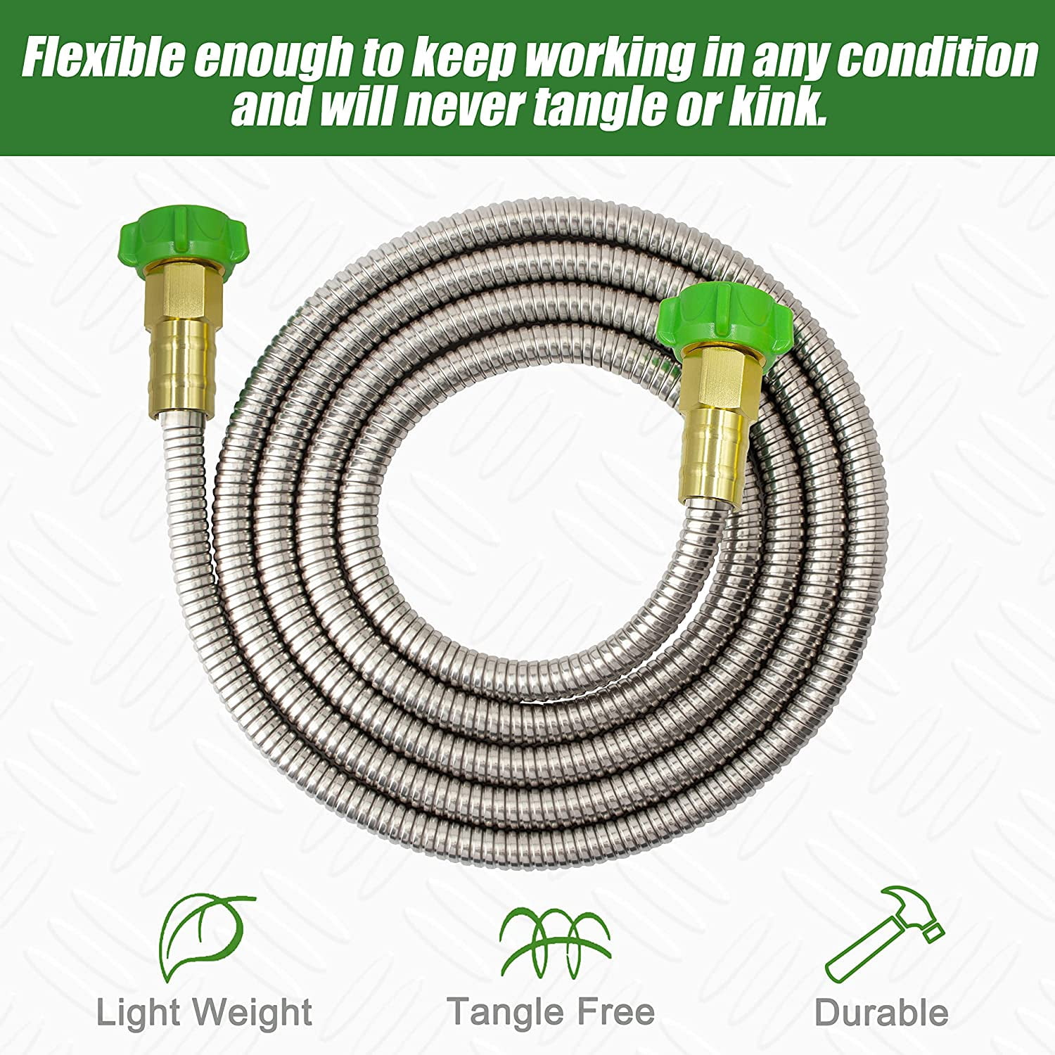 WEIFEI-YANWOO 304 Stainless Steel 10ft Garden Hose with Female to ...