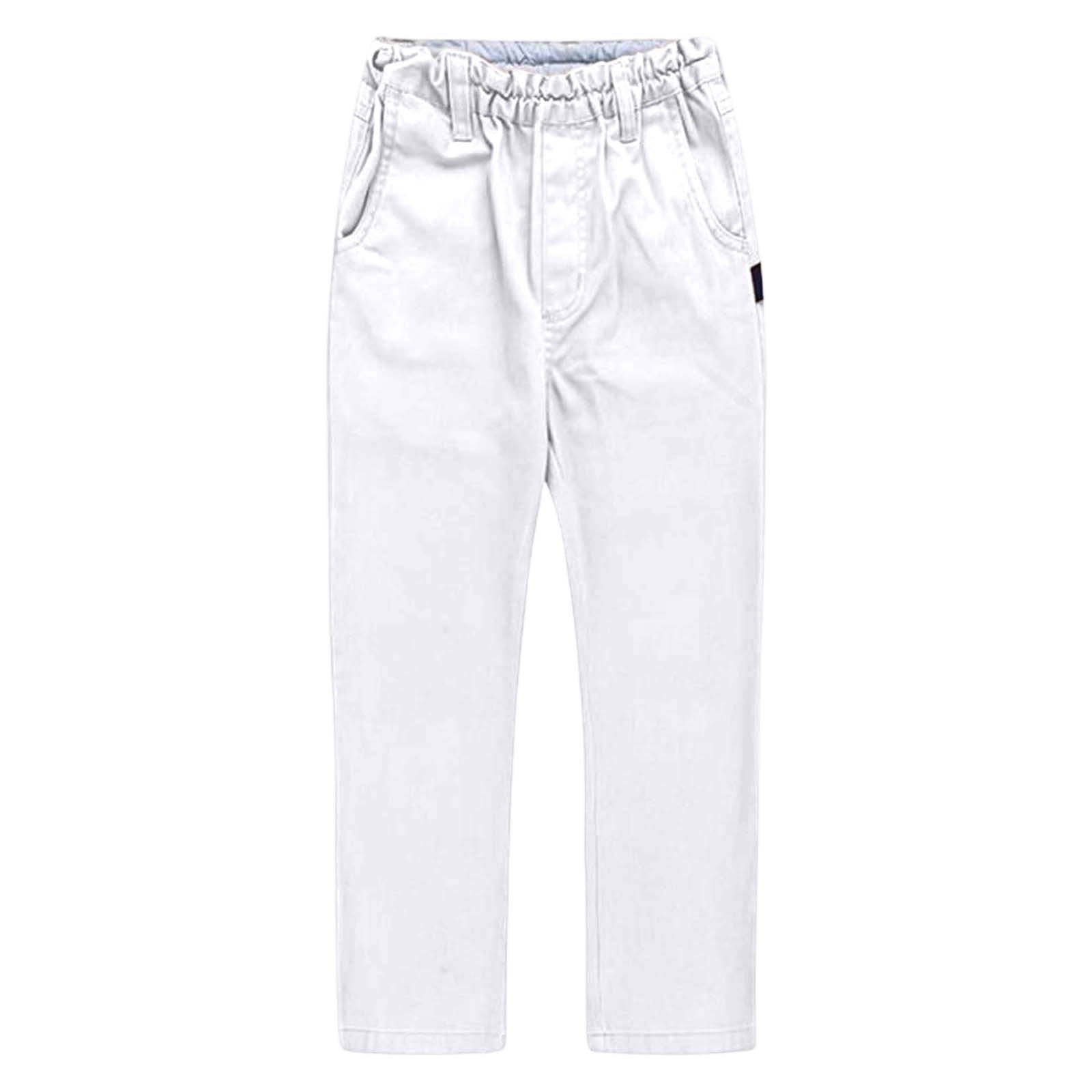 WEIGFI Child Classic British Khaki School Pants Boys Straight Leg Dress ...
