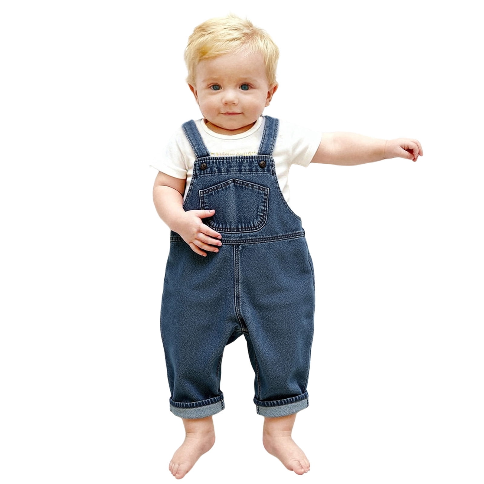 WEIGFI Child One-Pieces Stylish Girls Denim Overalls Versatile Casual ...