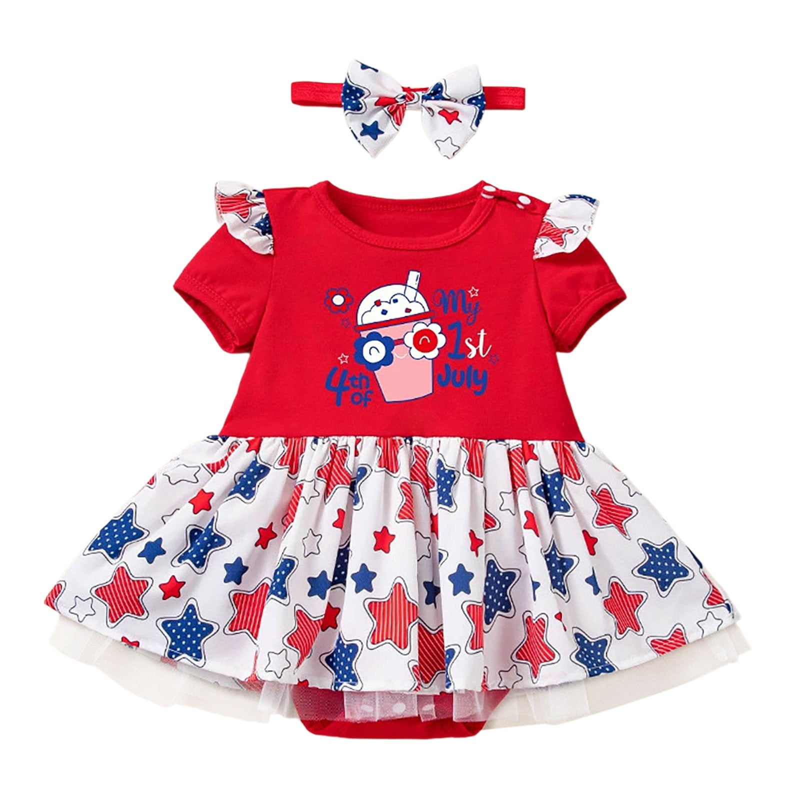 WEIGFI Child Toddler Girls Outfits Set Independence Day Us National ...