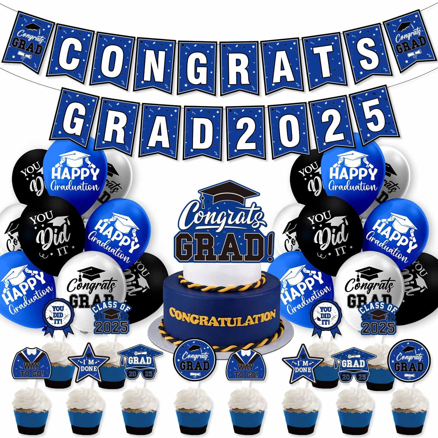 WEIKA Graduation Decorations 2025, Blue Grad BSL1 Party Decor 2025 ...