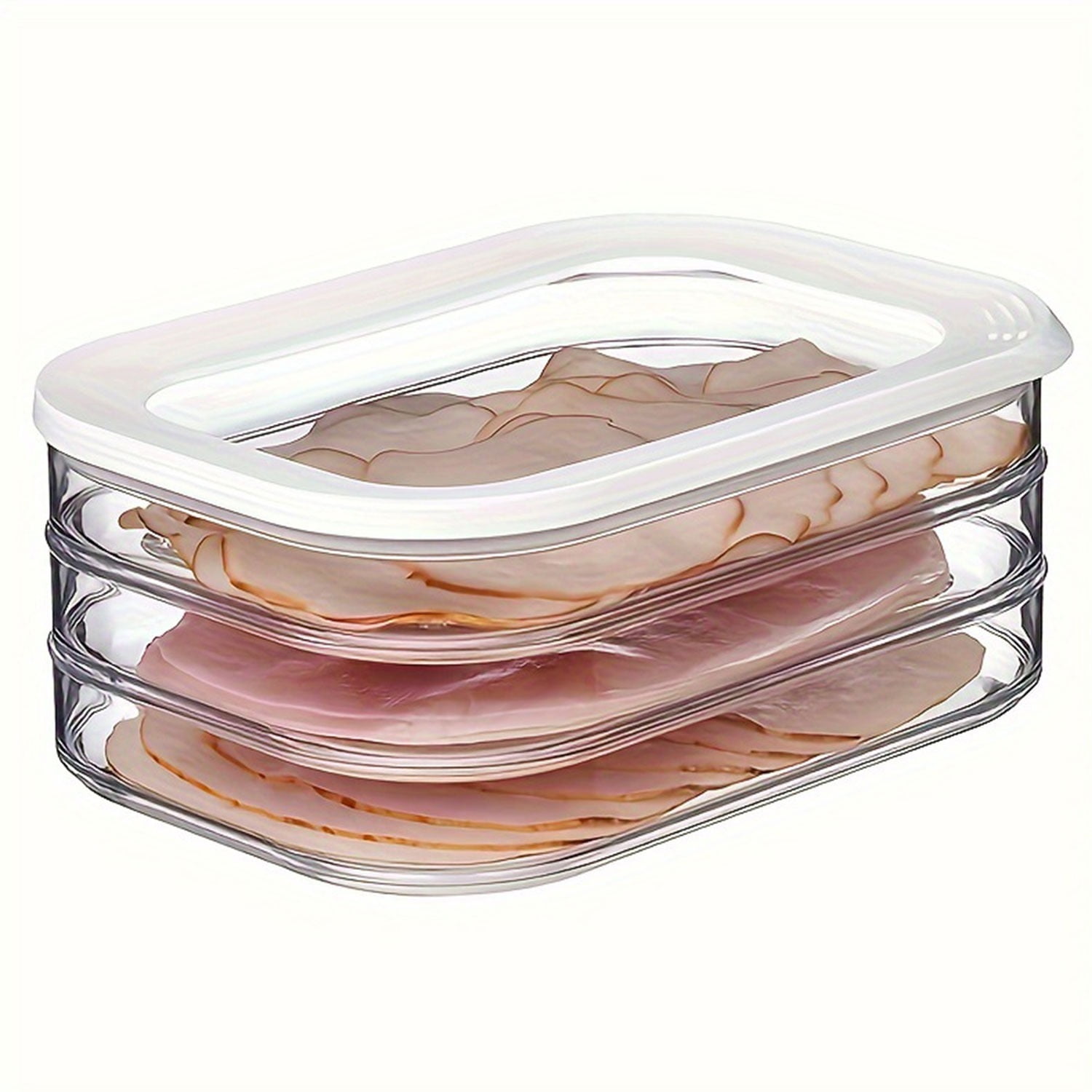 WEIKABU 3 Layers Food Storage Box with Lid for Fridge Food Meal Prep ...