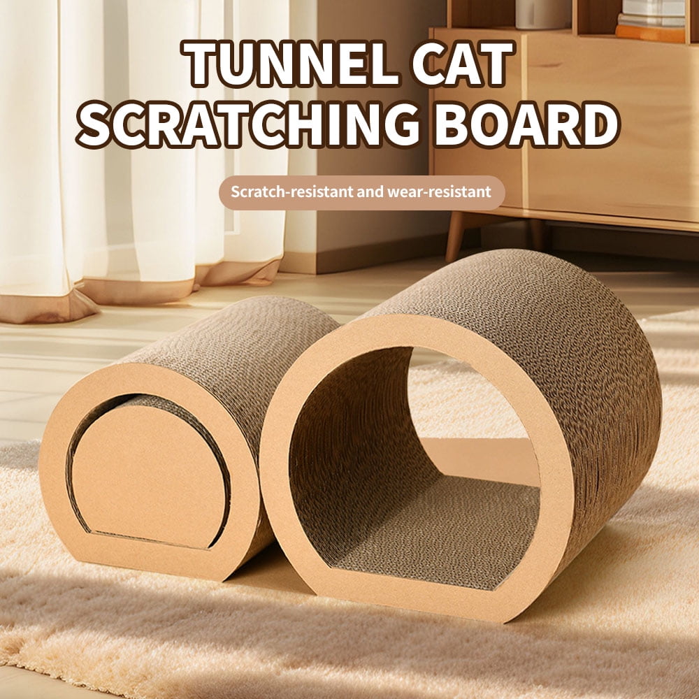 WEIKABU 3-in-1 Cat Scratching Post Tunnel 2-Sided Thickened Corrugated ...