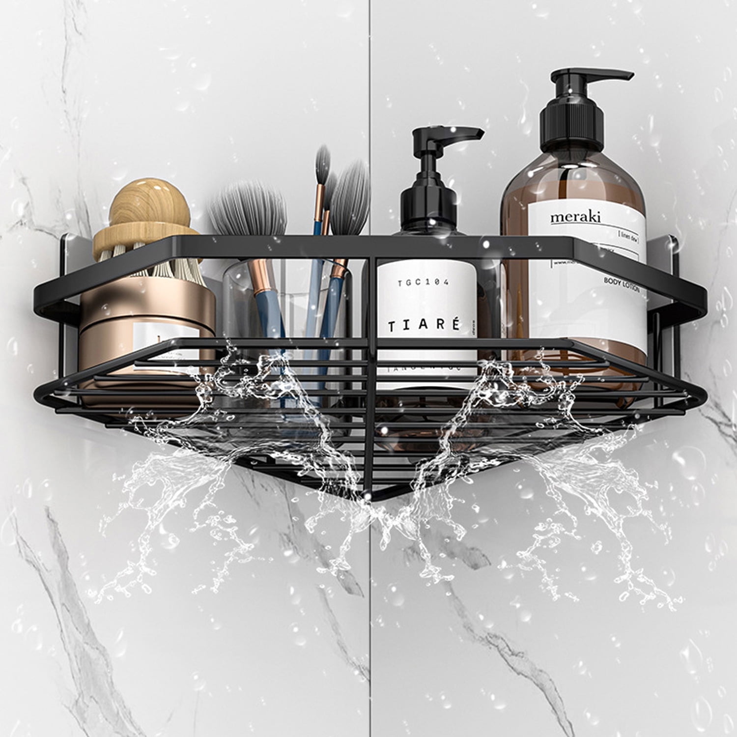 WEIKABU 6 PCS Corner Shower Rack Set with Razor Holder Stainless Steel ...