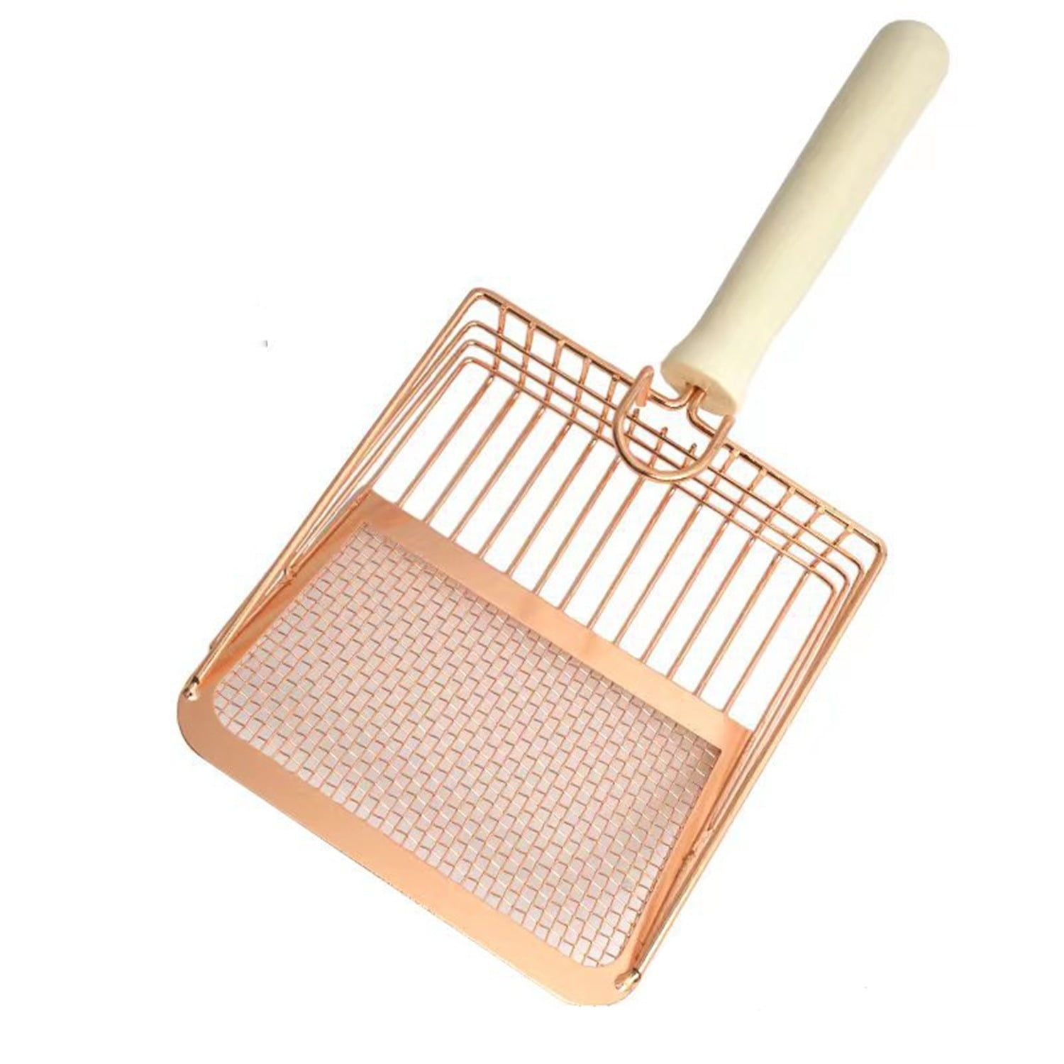 WEIKABU Cat Litter Scoop Metal Sifter with Wooden Handle Kitty Deep ...