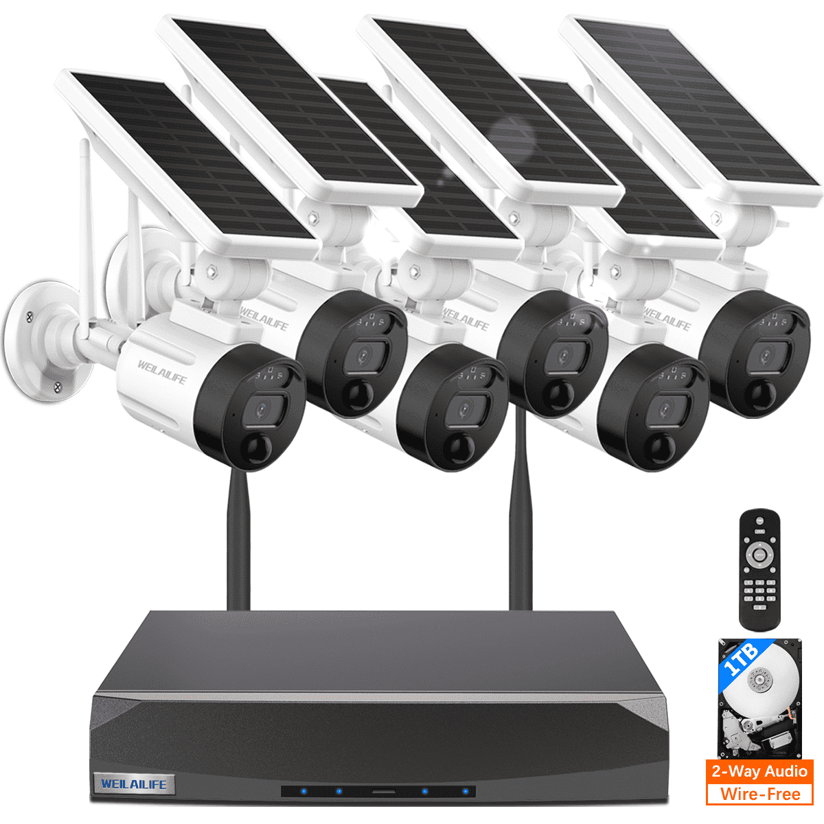 WiFi Solar Powered Outdoor Surveillance Camera w/ 2-Way Audio & Battery ...