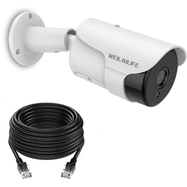 WEILAILIFE Extended PoE 4K/8MP Wired Surveillance Two-Way Audio IP ...