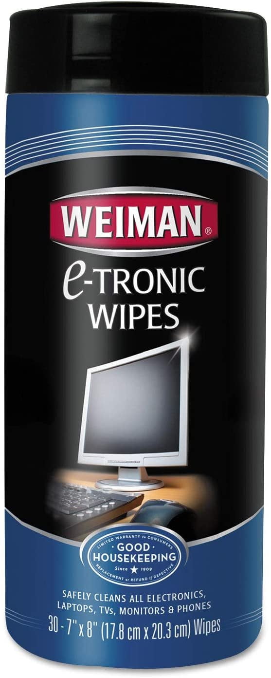 WEIMAN 93CT E-tronic Wipes, 8-Inch x 7-Inch, White, 30/Canister, 4 ...
