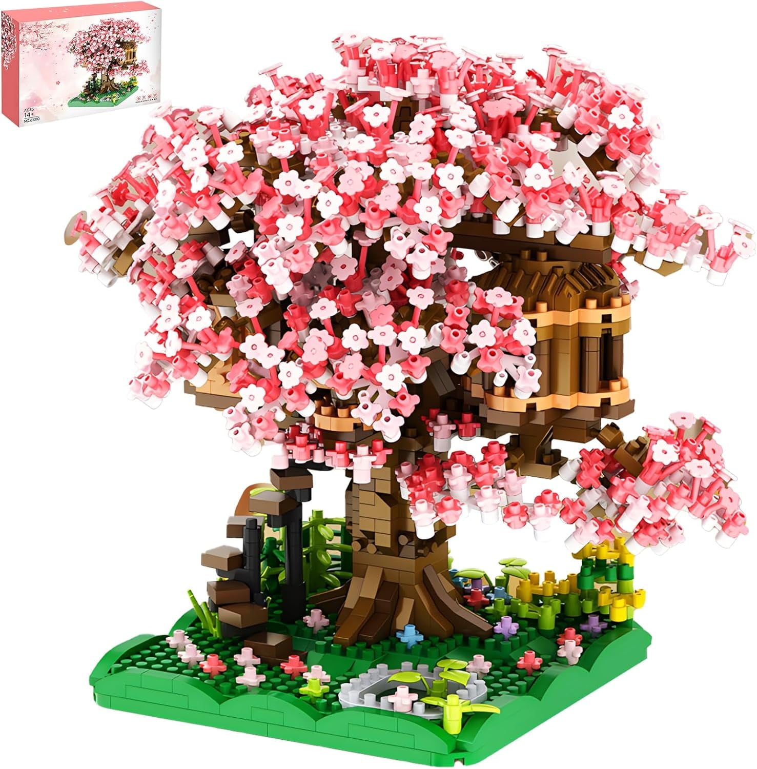 WEINIYA Cherry Blossom Bonsai Tree House Building Block Sets 3320PCS ...