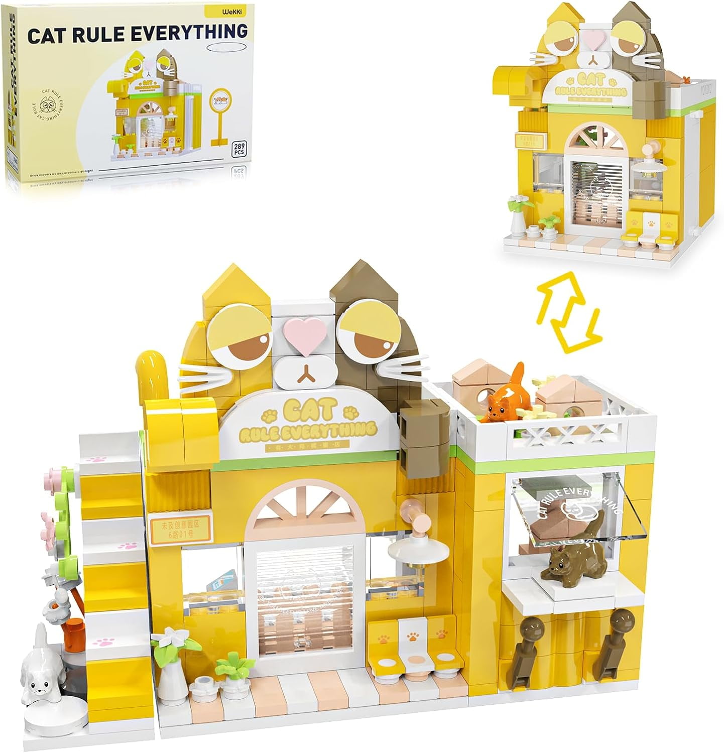 WEINIYA Cherry Blossom Dessert House Building Block Set, Creative DIY ...