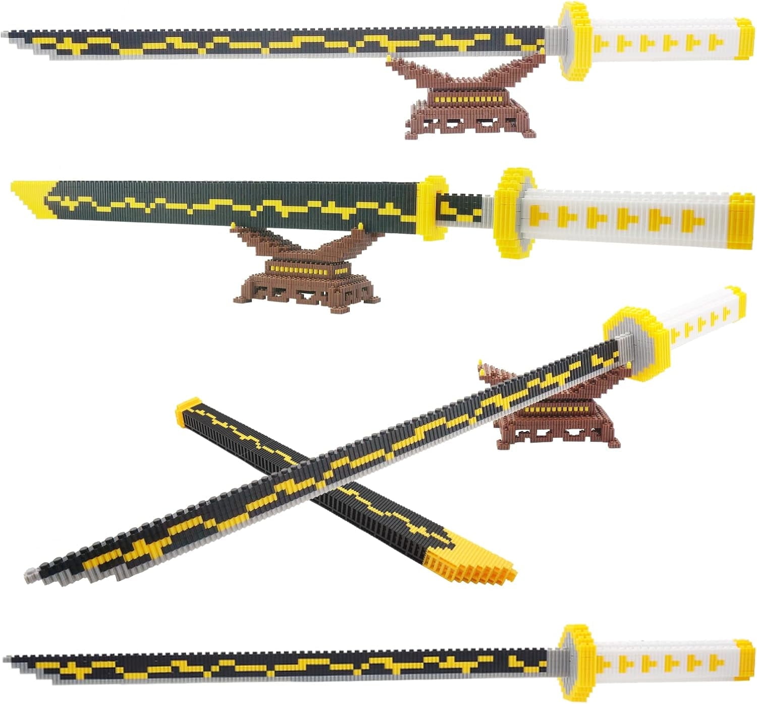 WEINIYA Cosplay Anime ONE Piece Zoro Swords Building Blocks Set, 22.8in ...