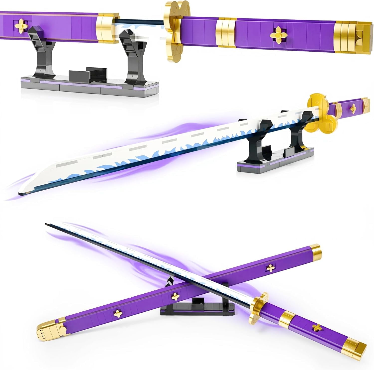 WEINIYA Cosplay Anime ONE Piece Zoro Swords Building Blocks Set, 22.8in ...
