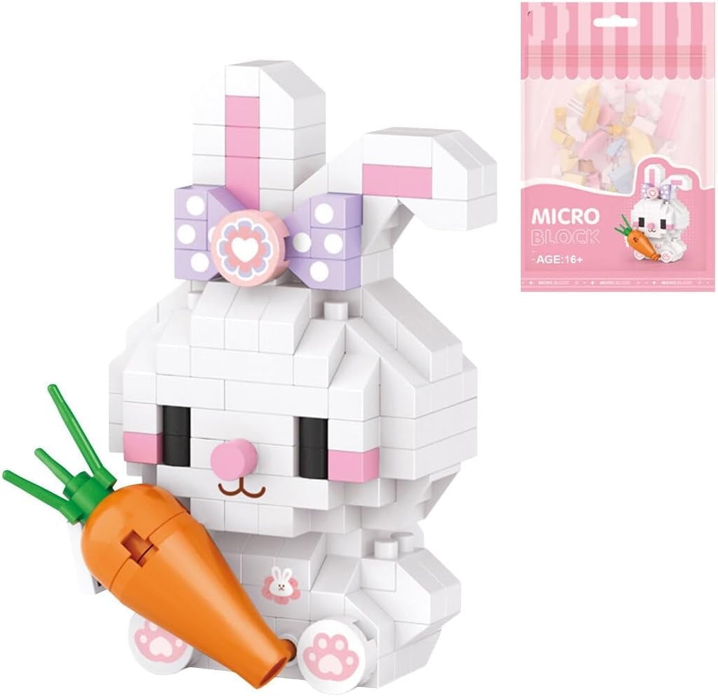 WEINIYA Micro Mini Blocks Rabbit Set, Cute Animal Building Bricks Kit ...