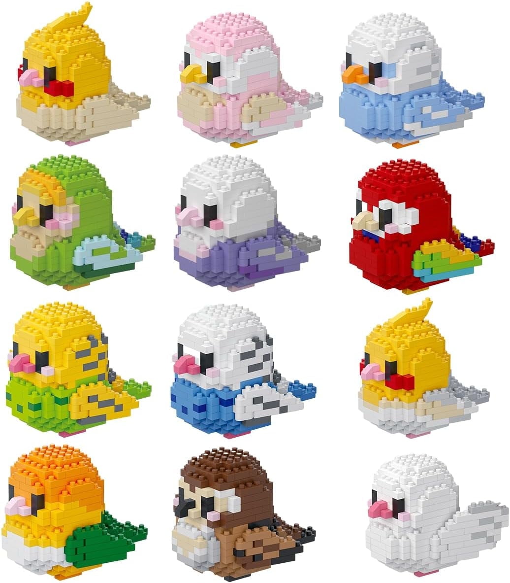 WEINIYA Parrot Cute Bird Series Mini Bricks Micro Building Kit for Kids ...