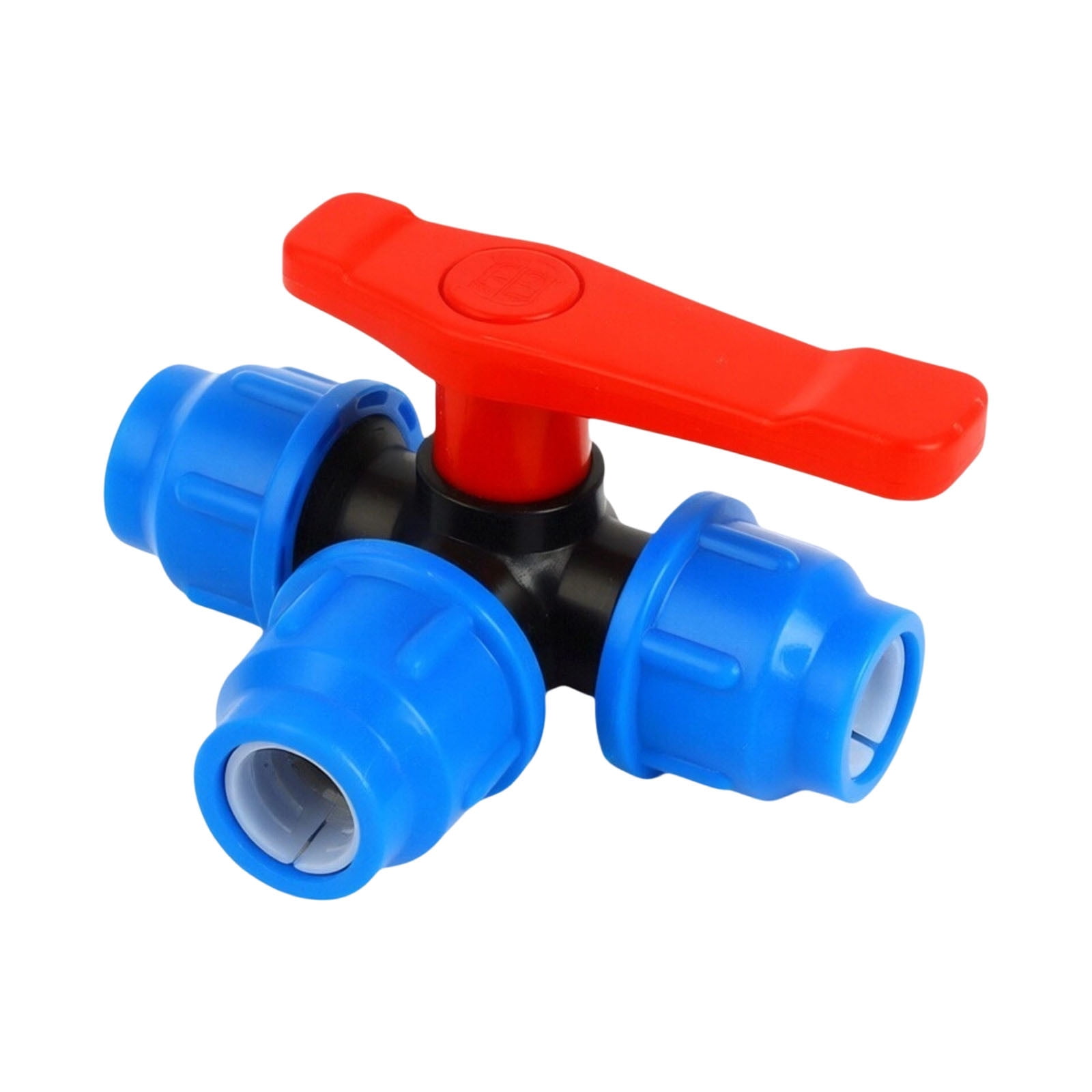 WEIOUKC 3 Way Ball Valve, Plastic PE Pipe Ball Valve T Type Quick ...