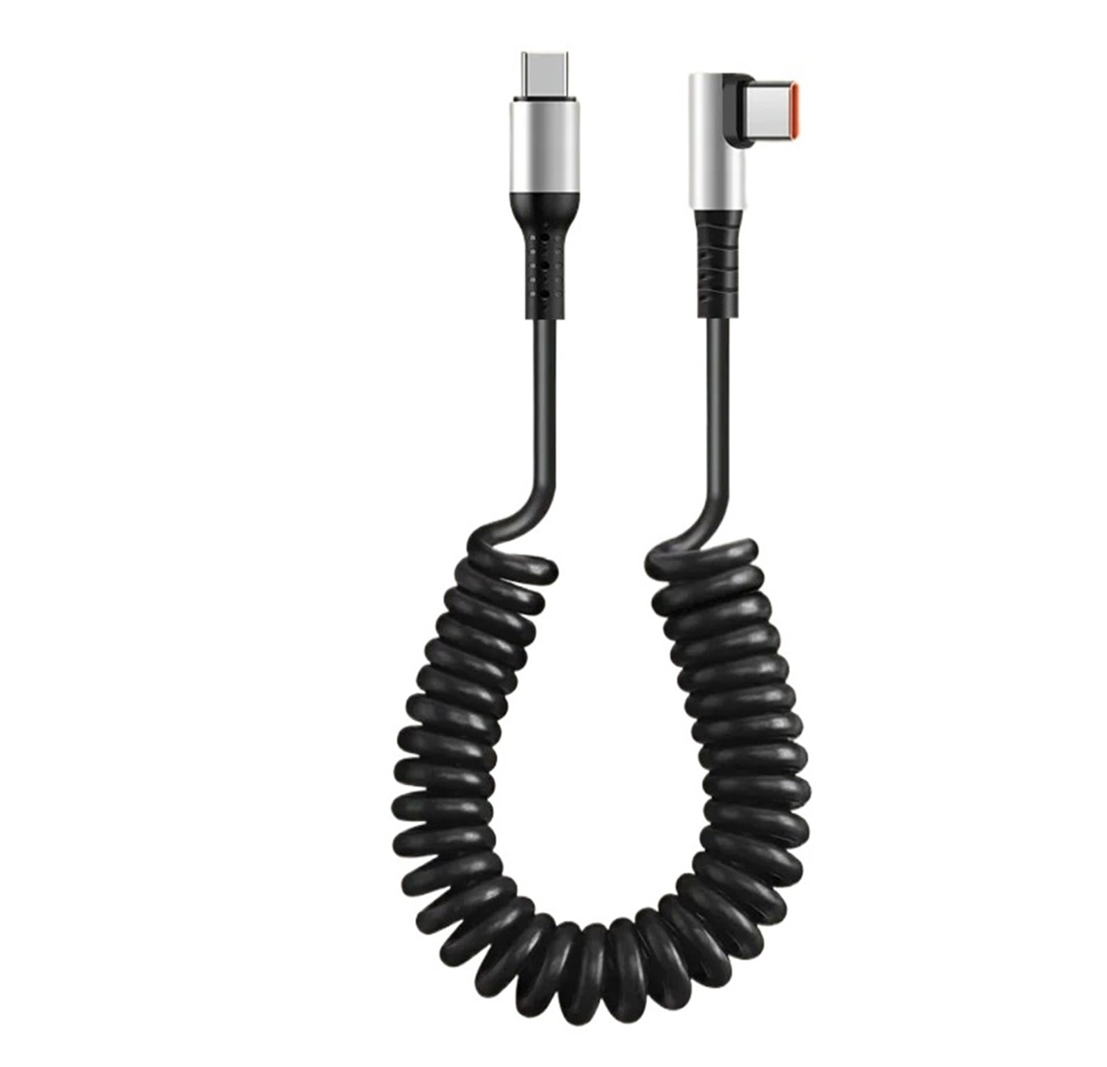 WEIPING 90 Degree Elbow Spring Cable USB C Type 6A Fast Charging 0.35-1 ...